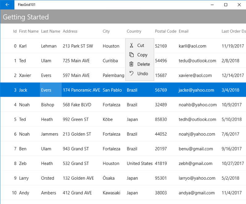 How To Customize The Selection Menu Of The New Xamarin Flexgrid Componentone